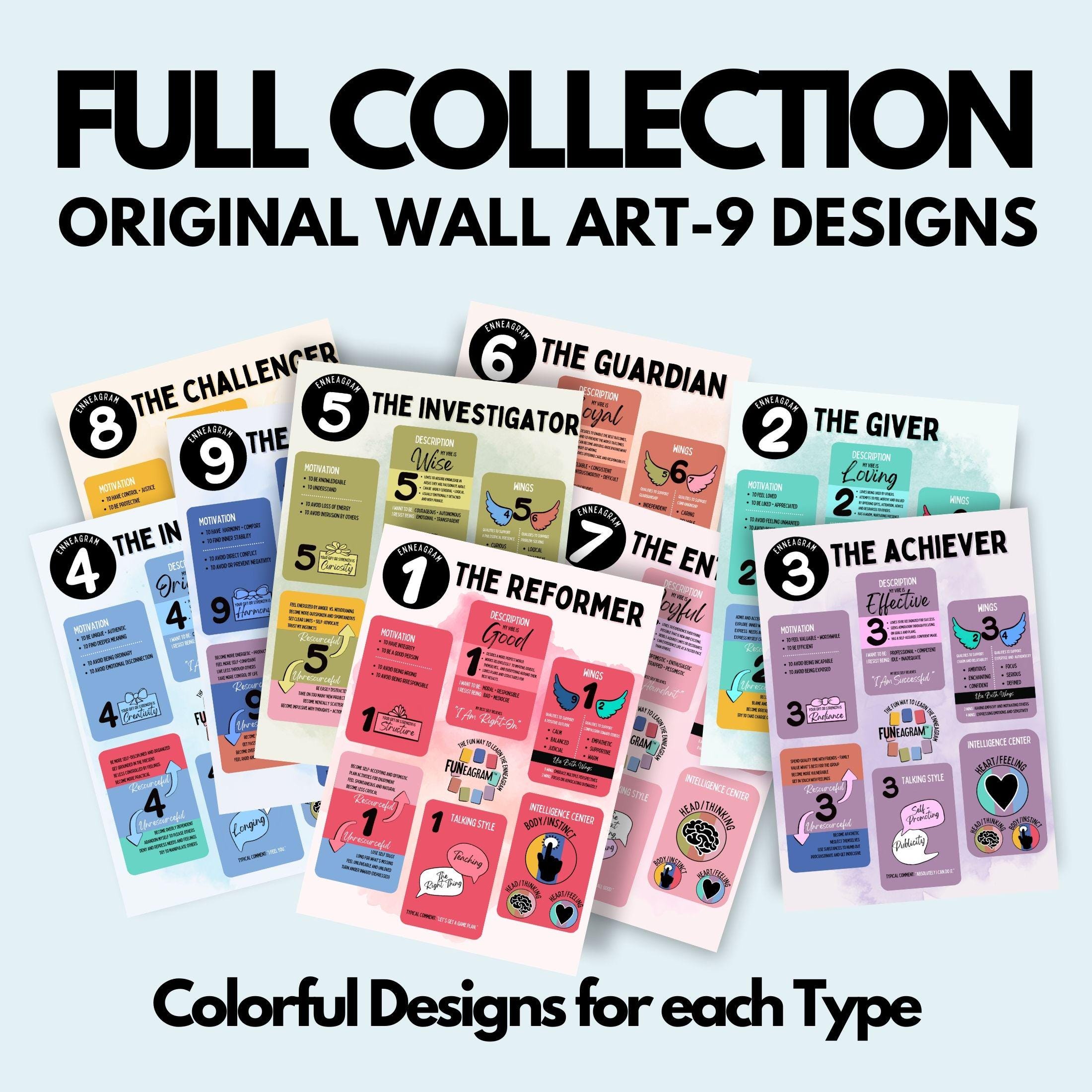 Enneagram Types Art Prints: Funeagram Decor (digital Download) - Etsy