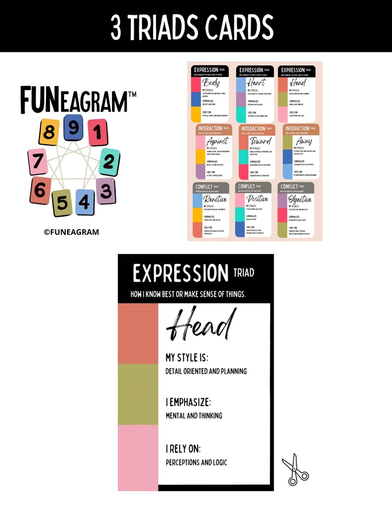 Funeagram Enneagram Triad Cards: Coaching Tools (printable PDF) - Etsy