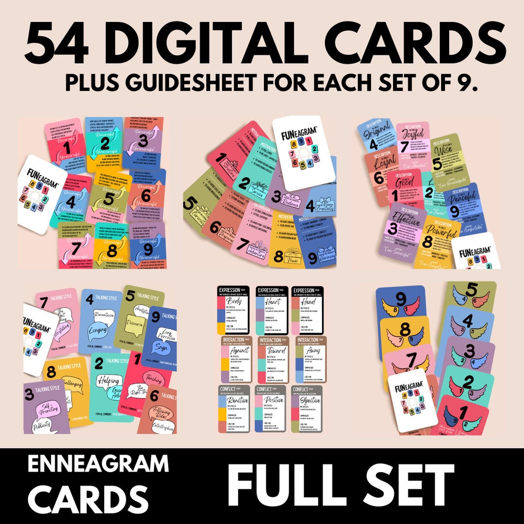 Enneagram Cards Set: Descriptions, Motivations, Styles (PDF Printable ...