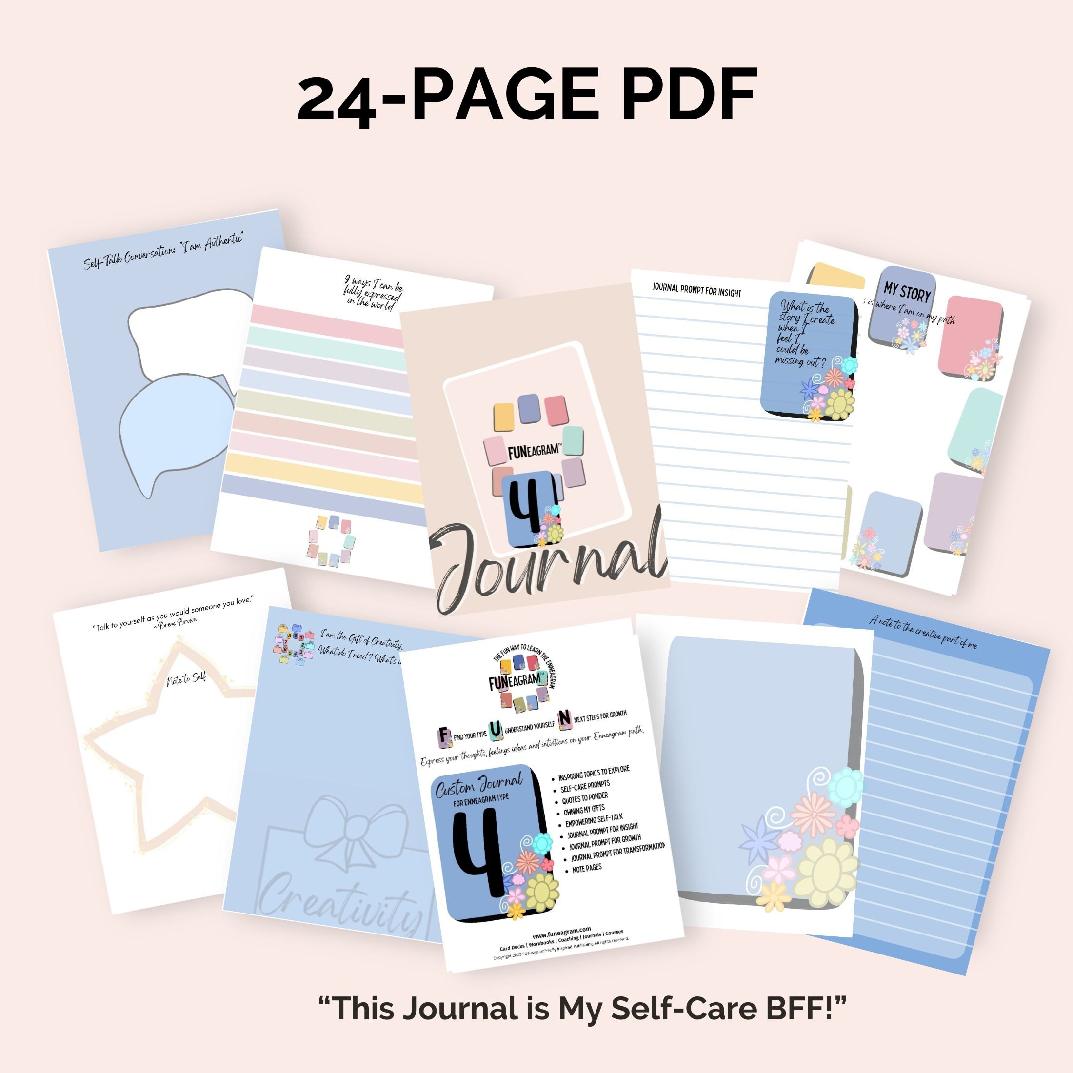 Enneagram Type 4 Journal: Self-care Prompts, Personal Growth (PDF) - Etsy