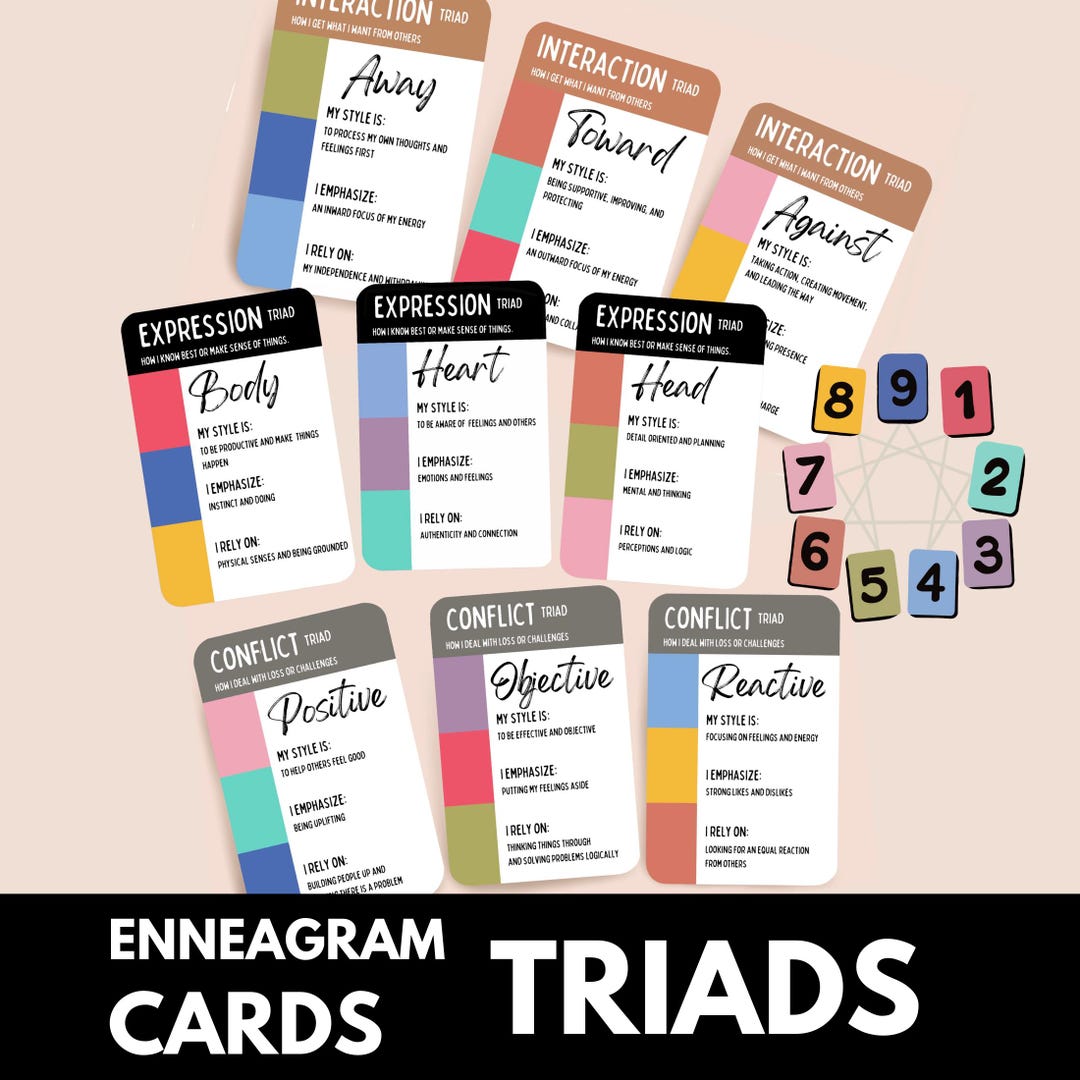 Funeagram Enneagram Triad Cards: Coaching Tools (printable PDF) - Etsy
