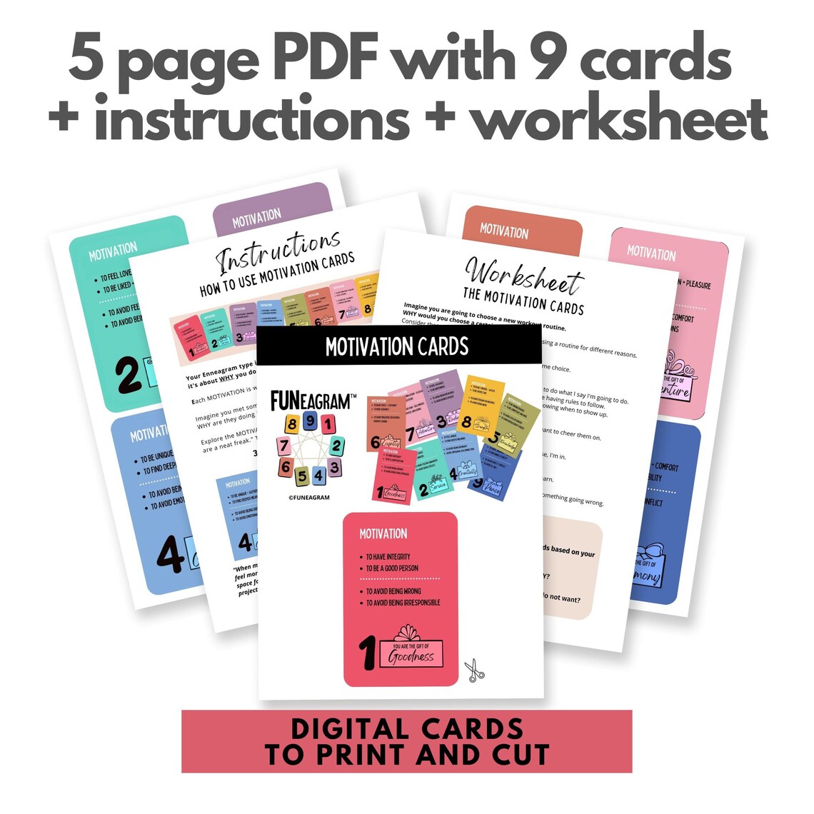 Enneagram MOTIVATION Cards. 9 Enneagram Types. Digital Cards for ...