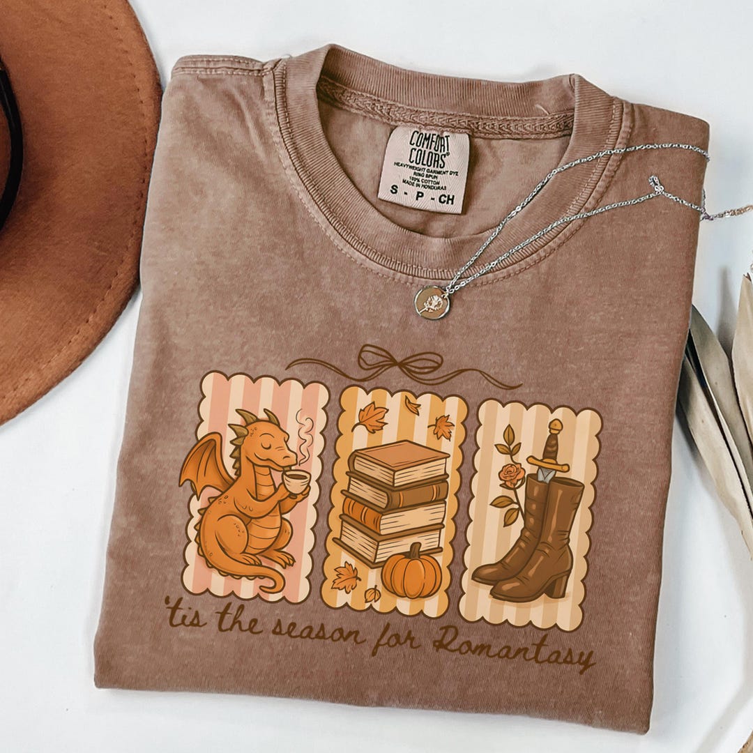 Romantasy Lover Shirt, Dragon Comfort Colors Tee, Fall Bookish Merch ...
