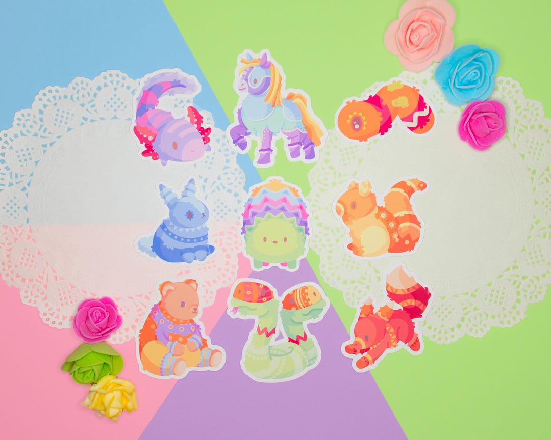 Party Piñata Stickers | Die Cut Stickers | Video Game Stickers | Kawaii ...