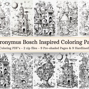Hieronymus Bosch-inspired Chaotic Landscape Coloring Pages - Etsy