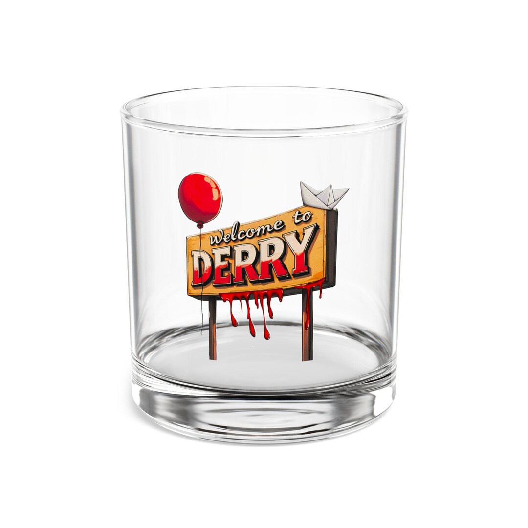 Welcome to Derry Whiskey Rocks Glass, 10oz, Horror Whiskey Glass ...