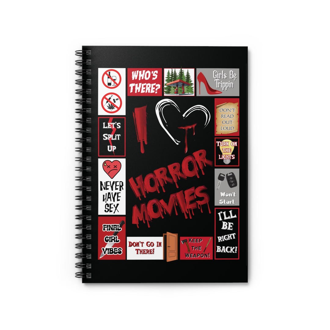 I Heart Horror Movies - Spiral Notebook, Scary Films, Gift for ...