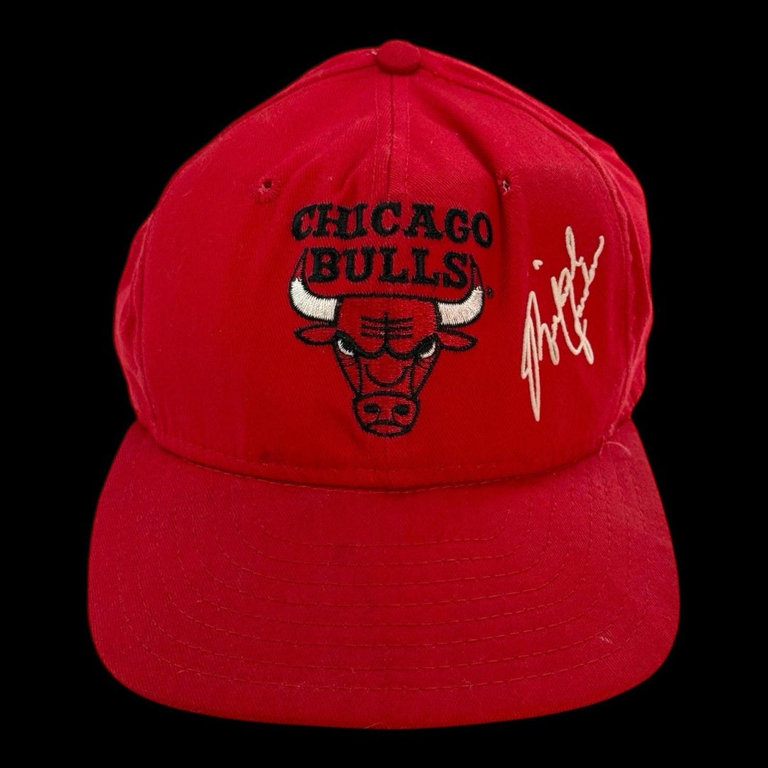 Vintage Chicago Bulls Michael Jordan #23 AJD Snapback Hat NBA Cap Red ...