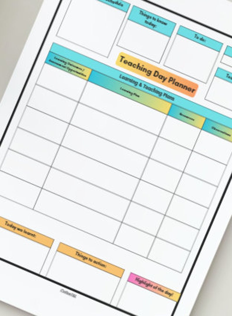 Teaching Planner & Learning Journal PDF Download - Etsy UK