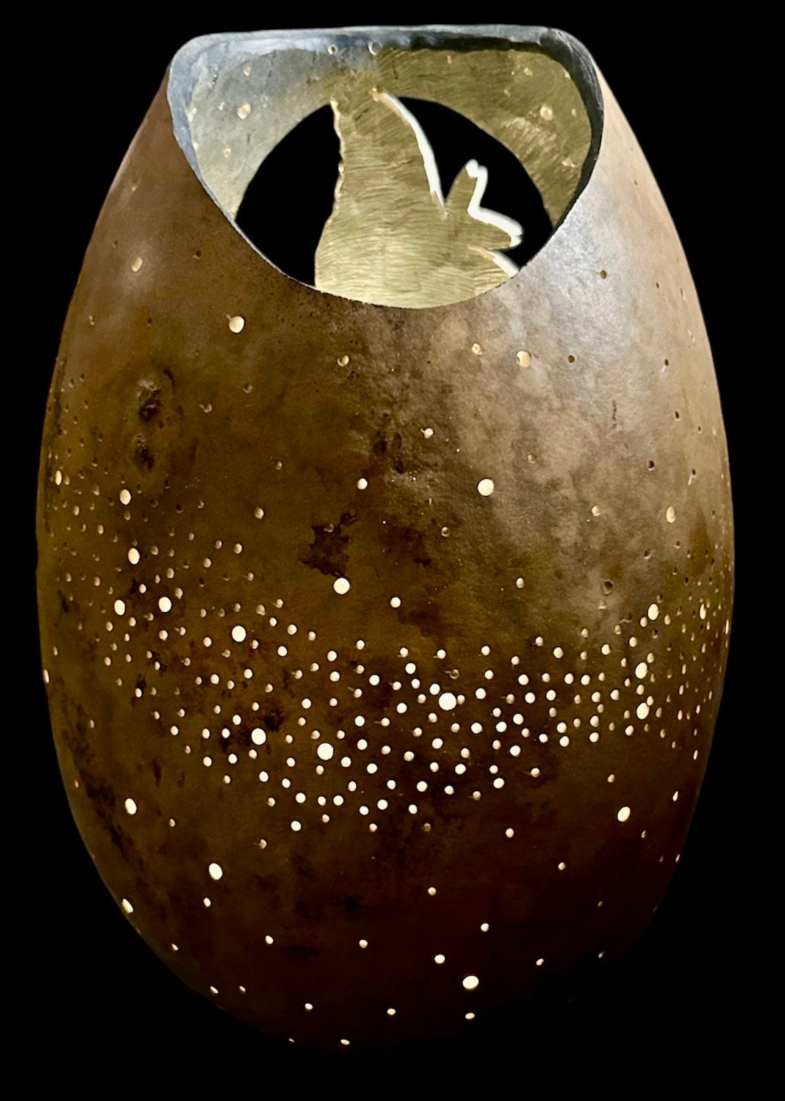 Luna Moth Dream Catcher Gourd Light. Handmade,natural Gourd Table Lamp ...