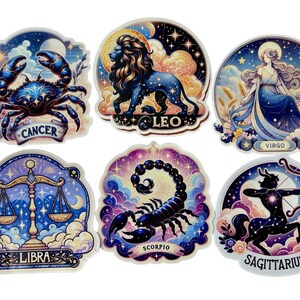 Celestial Zodiac Sticker Set: Waterproof Star Sign Stickers- Volume 1 ...