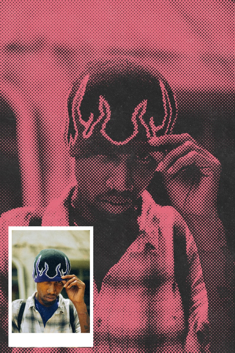 Custom Retro Halftone Art Print Vintage Pop Art Decor Colorful Graphics ...