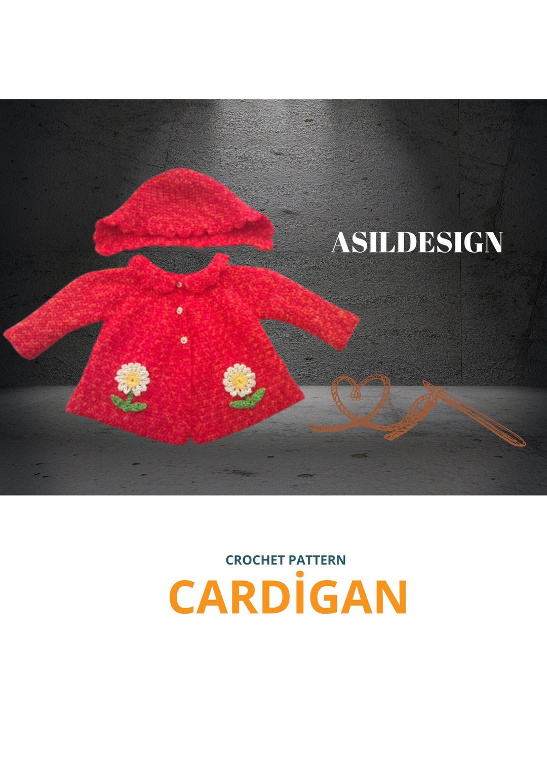 PDF Knitting Pattern, Daisy Embroidered Cardigan for Baby and Toddler ...