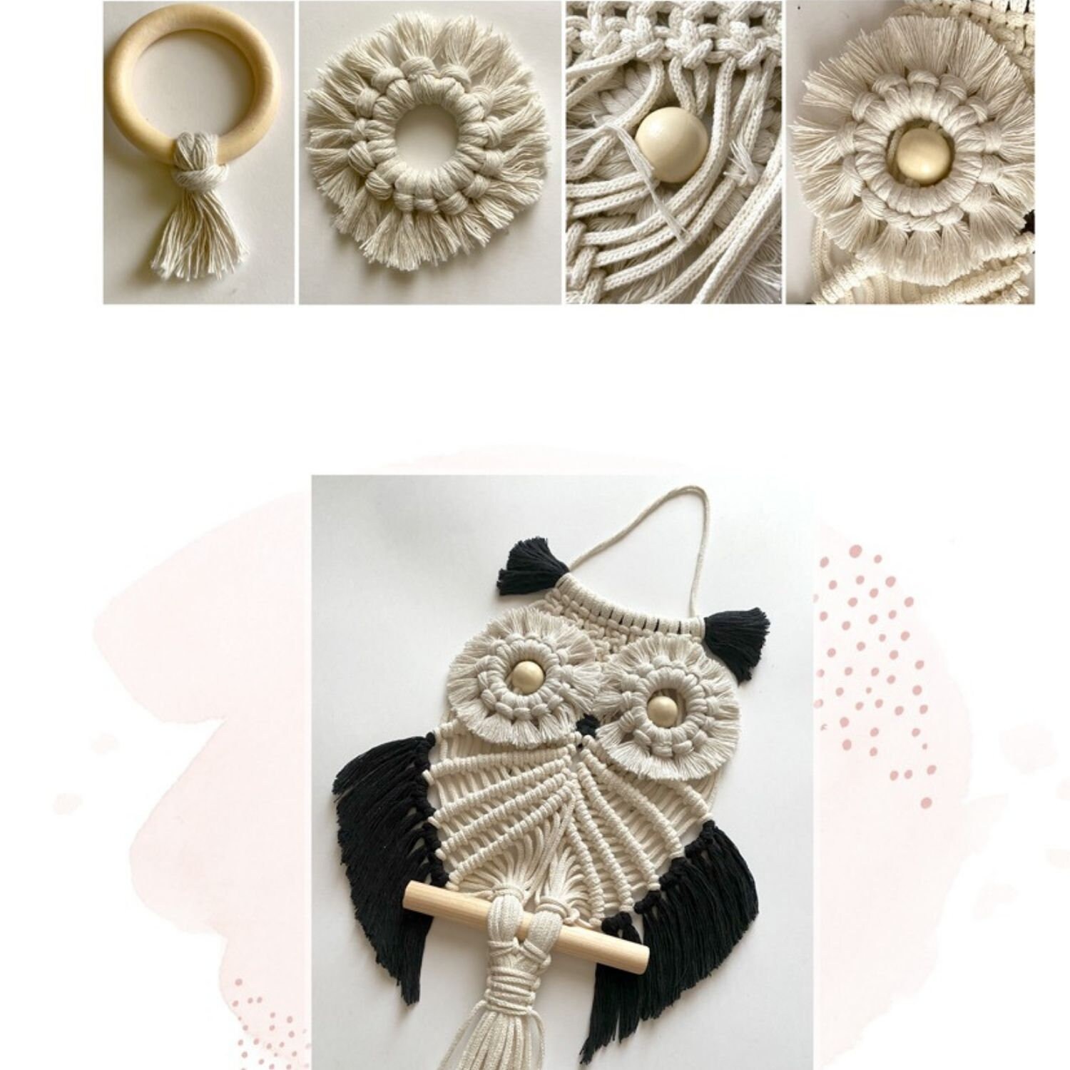 Macrame Pattern Tutorial - Written and With Photo PDF & Knot Guide ...