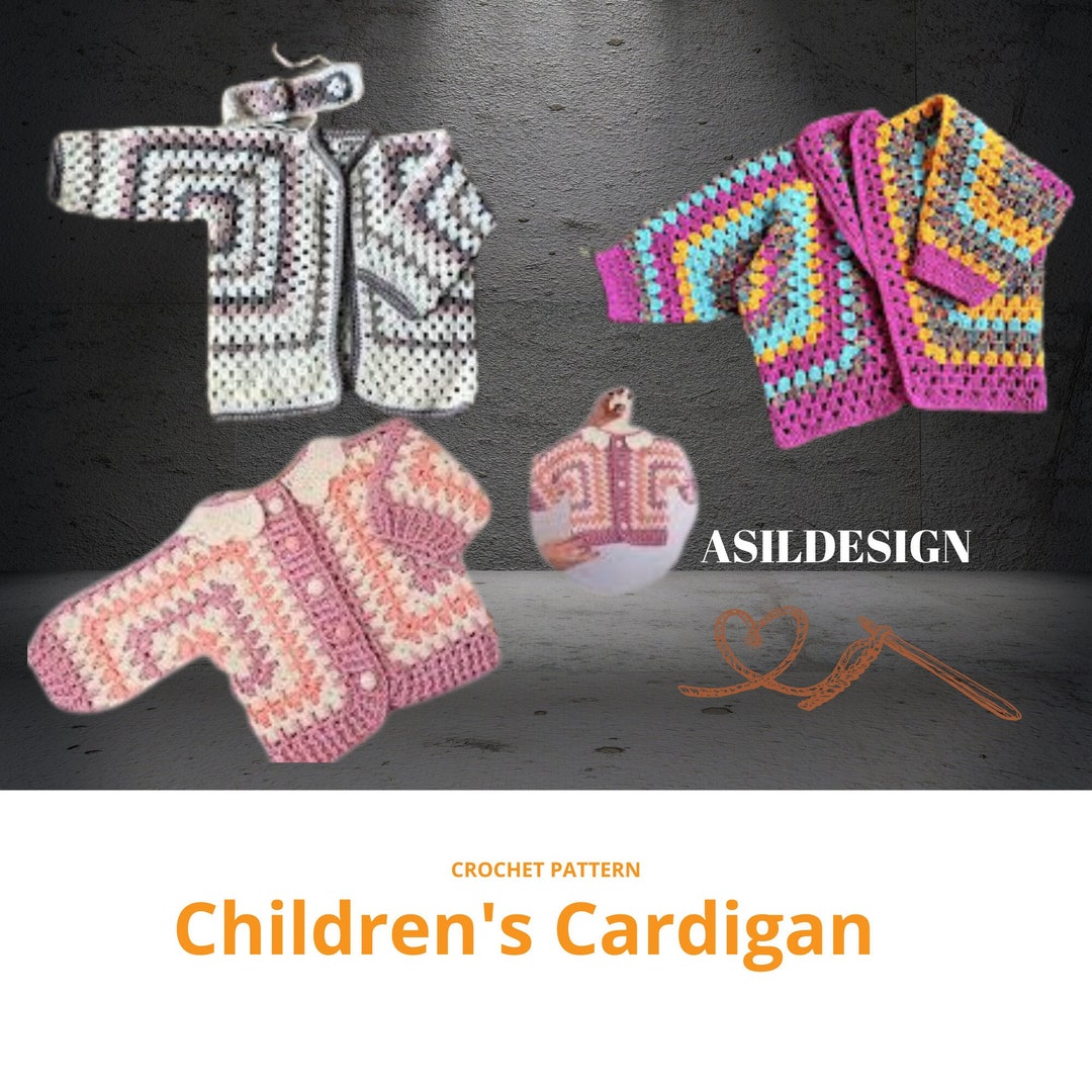 Granny Square Hexi Cardi 0-10 Boho Hexagon Jacket Cardigan PDF Crochet ...