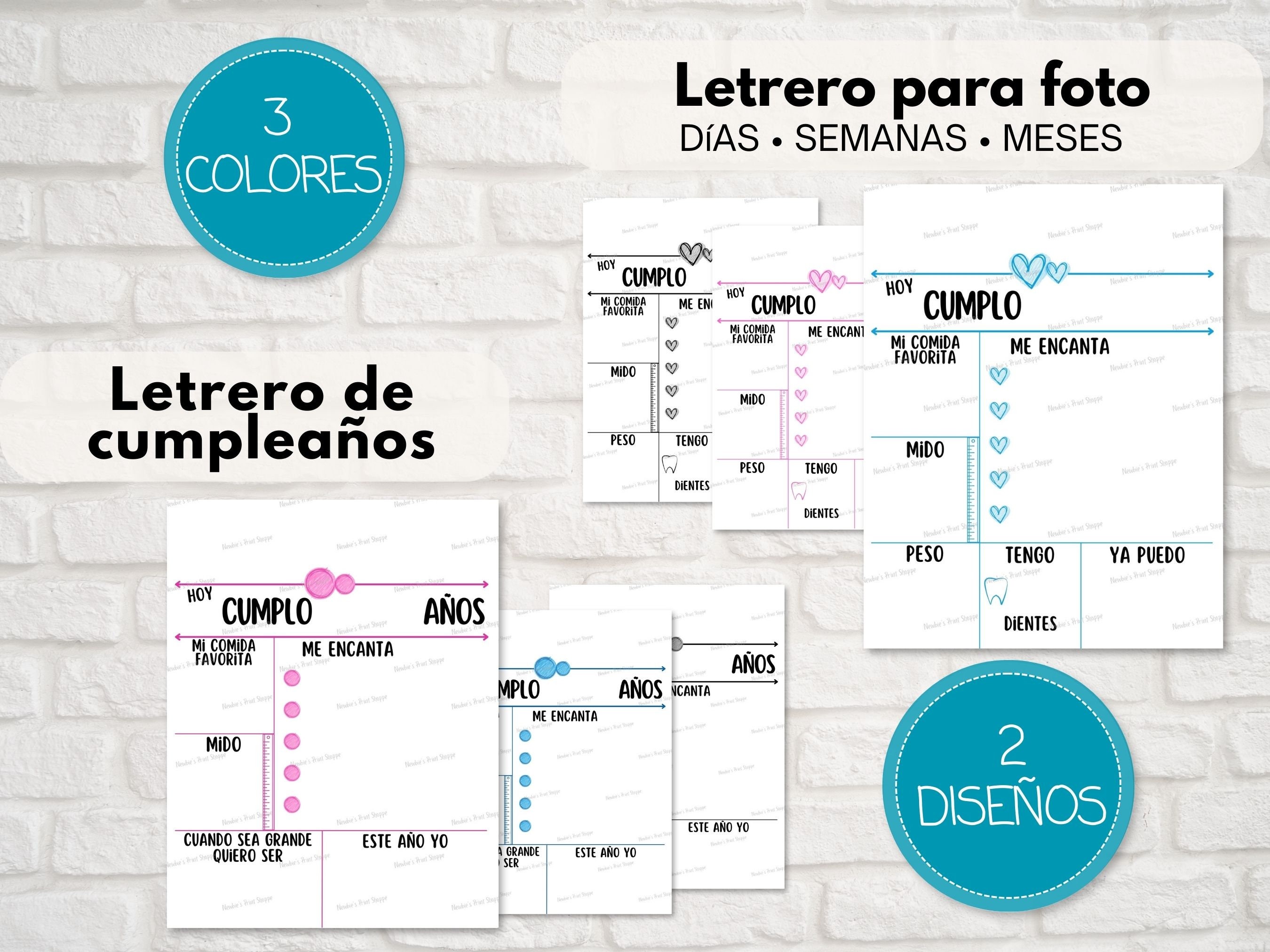 ESPAÑOL Anuncios De Cada Mes Letrero Bebé Cumpleaños - Etsy