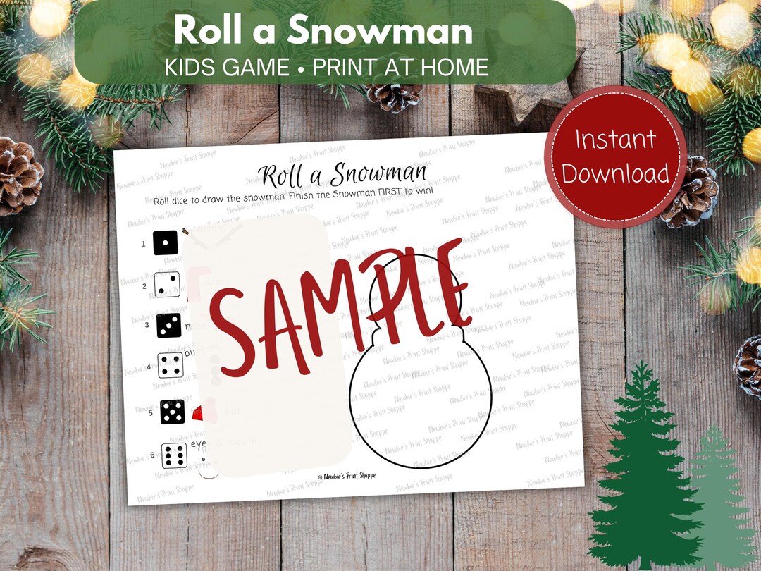 Kid Christmas Game | Dice Game | Printable Game | Holiday Dice Game - Etsy