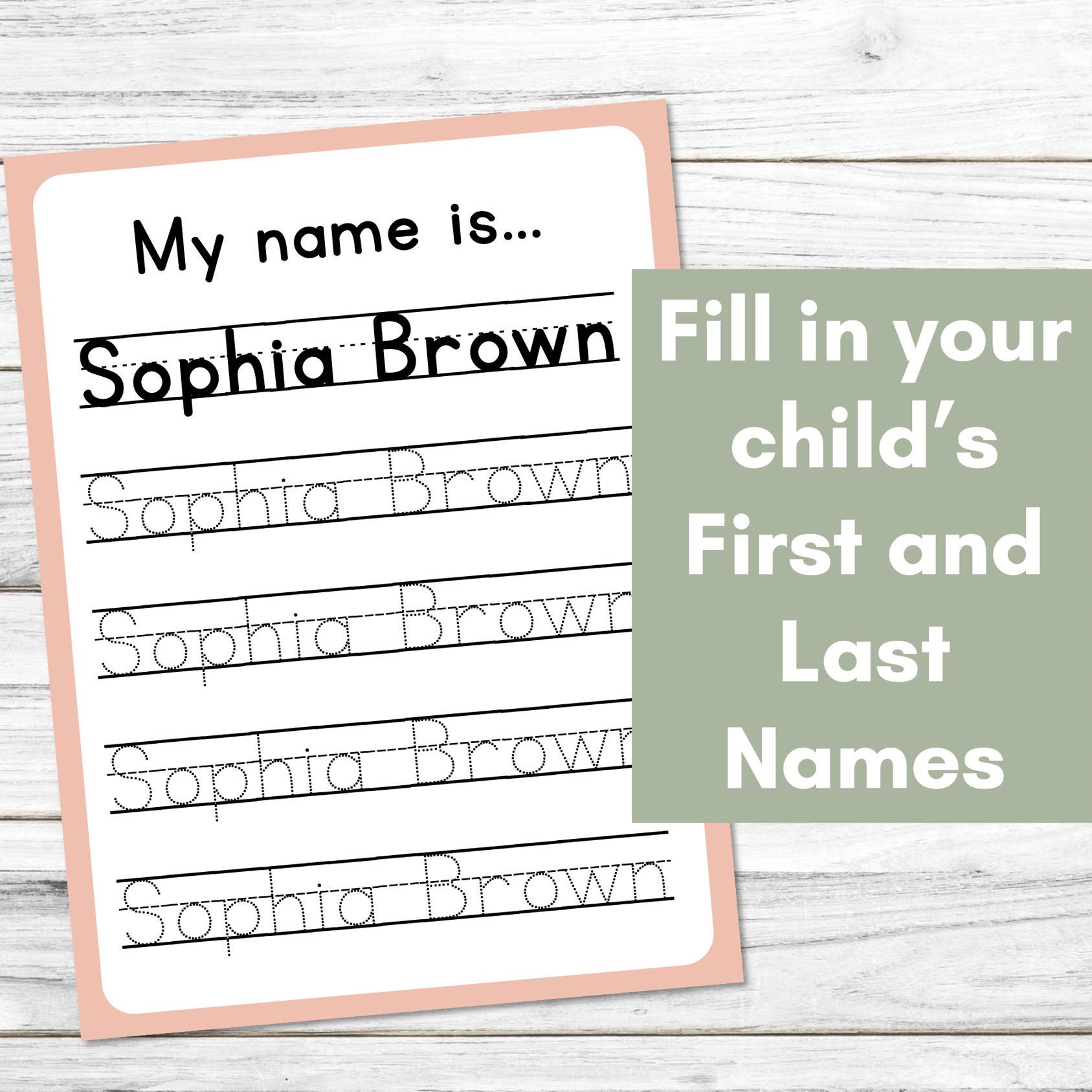 Pre-k Custom Name Tracing Worksheet | Preschool Print Out | My Name ...