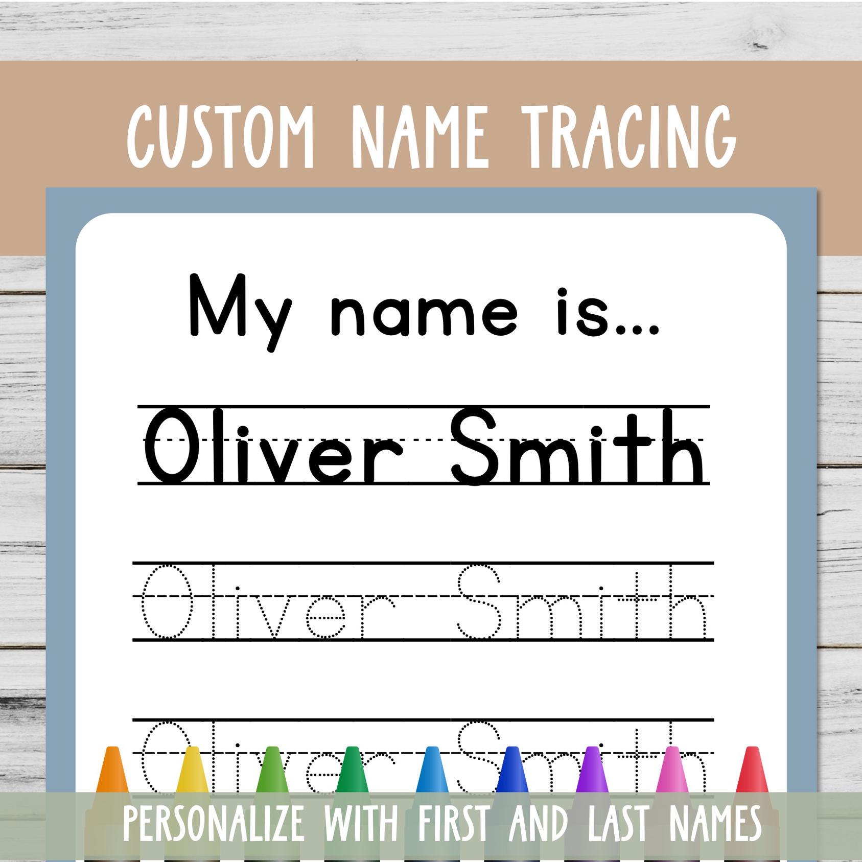 Pre-k Custom Name Tracing Worksheet | Preschool Print Out | My Name ...