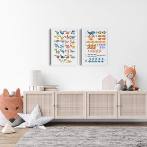 Ocean ABC 123 Poster Set: Sea Animal Nursery Decor (digital Download ...