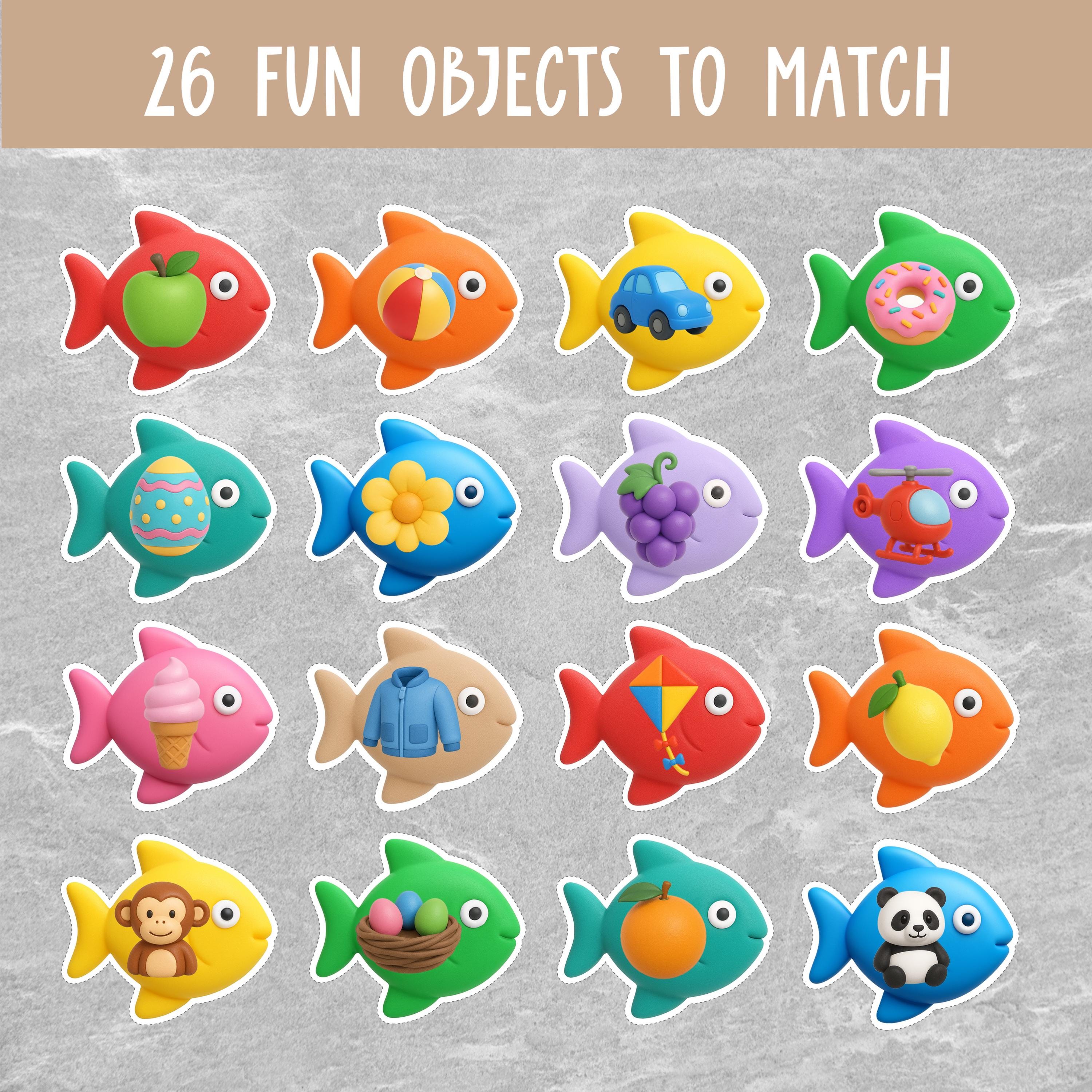 Fish Alphabet Matching Game: Preschool ABC Cards (digital Download) - Etsy