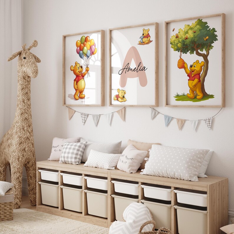 Custom Winnie the Pooh Prints | Nursery Wall Art, Boho, Baby ...