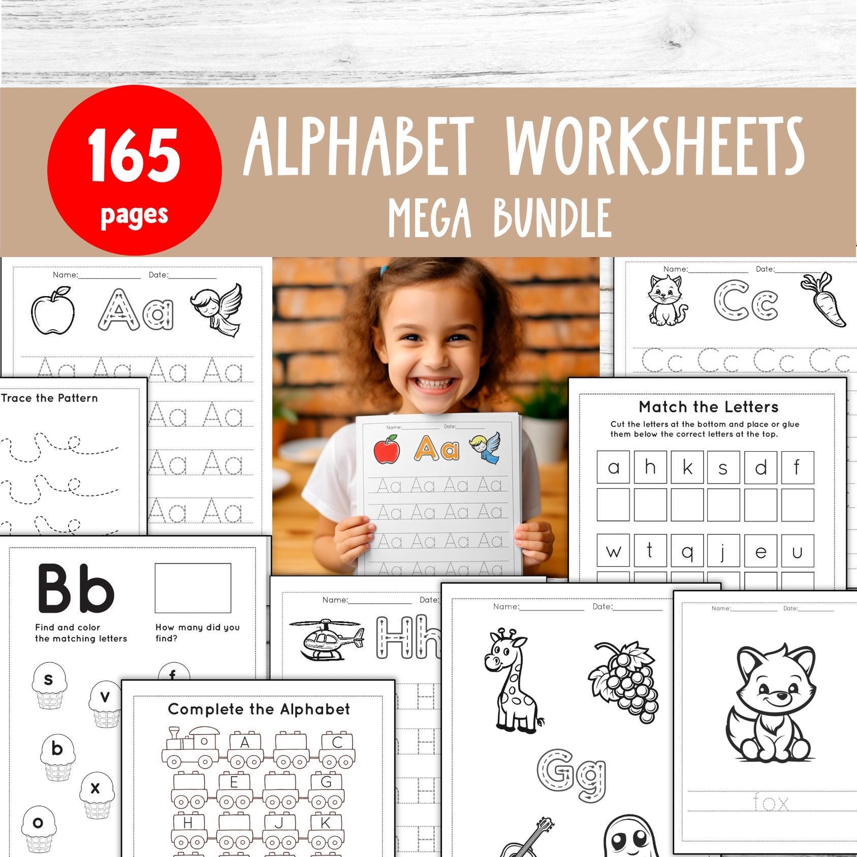 Alphabet Worksheets: Tracing, Coloring, Letter Practice (PDF Download ...