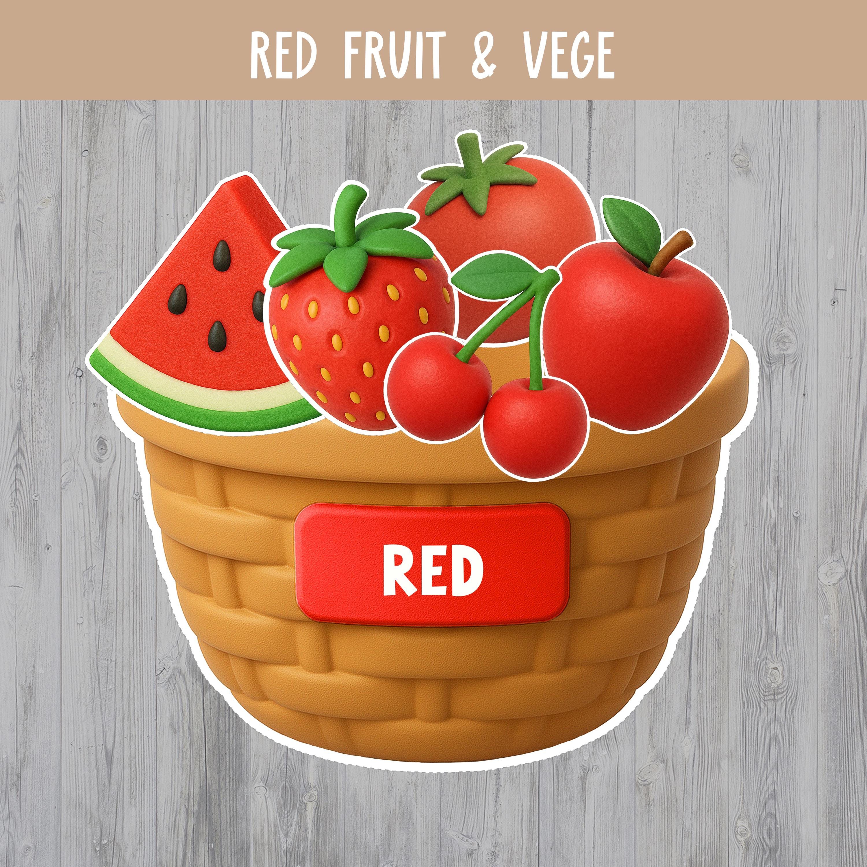 Color Sorting Game: Fruits & Vegetables Matching Activity (digital ...