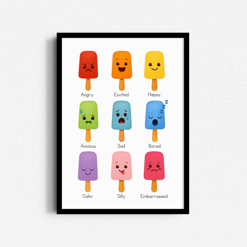 Kids Emotions Chart: Feelings Poster for Classroom & Playroom (digital ...