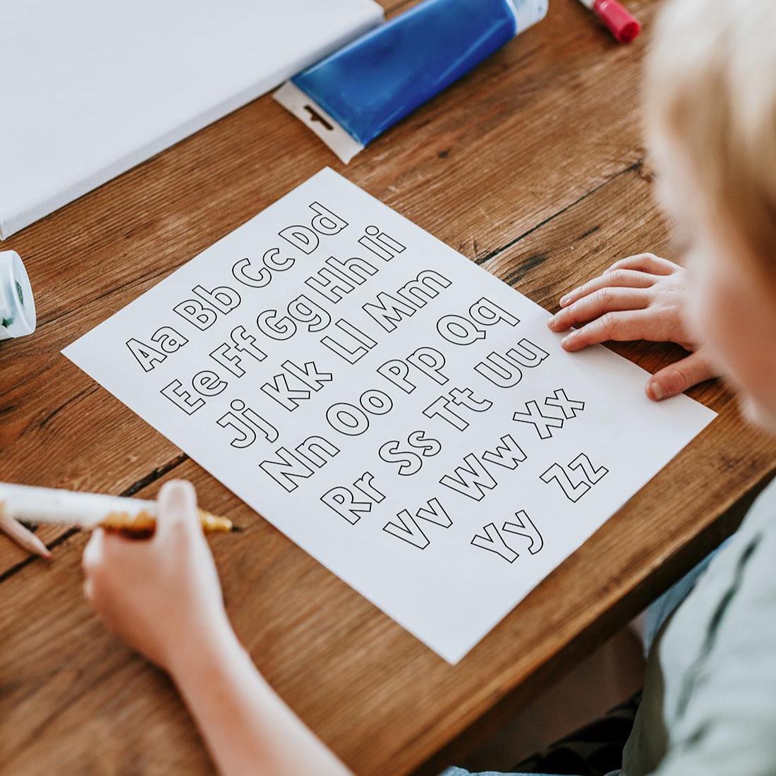 Color-in Alphabet Poster – A to Z Letter Coloring Activity for Kids ...