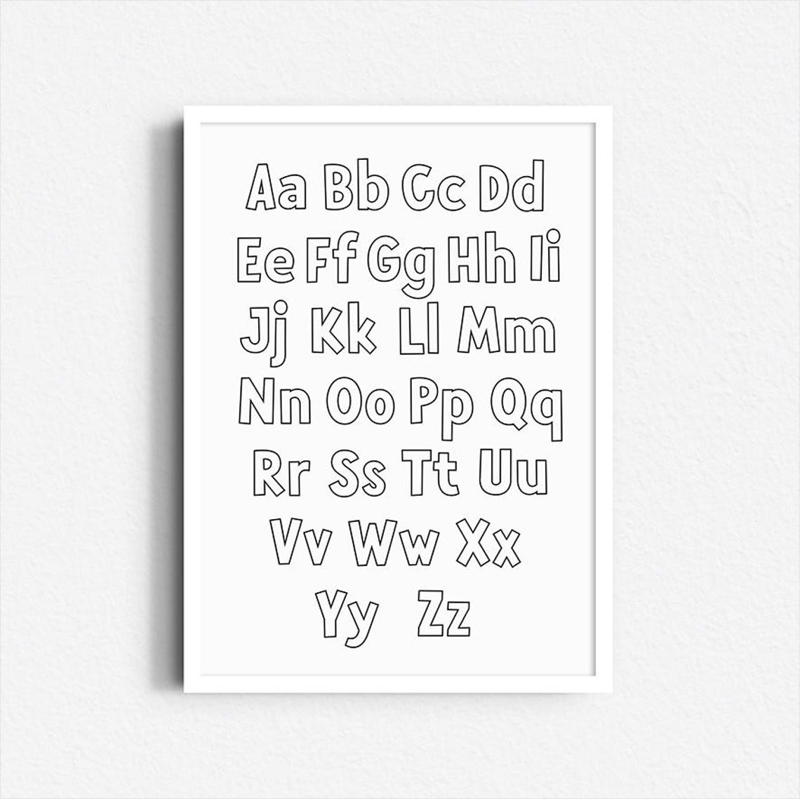Color-in Alphabet Poster – A to Z Letter Coloring Activity for Kids ...