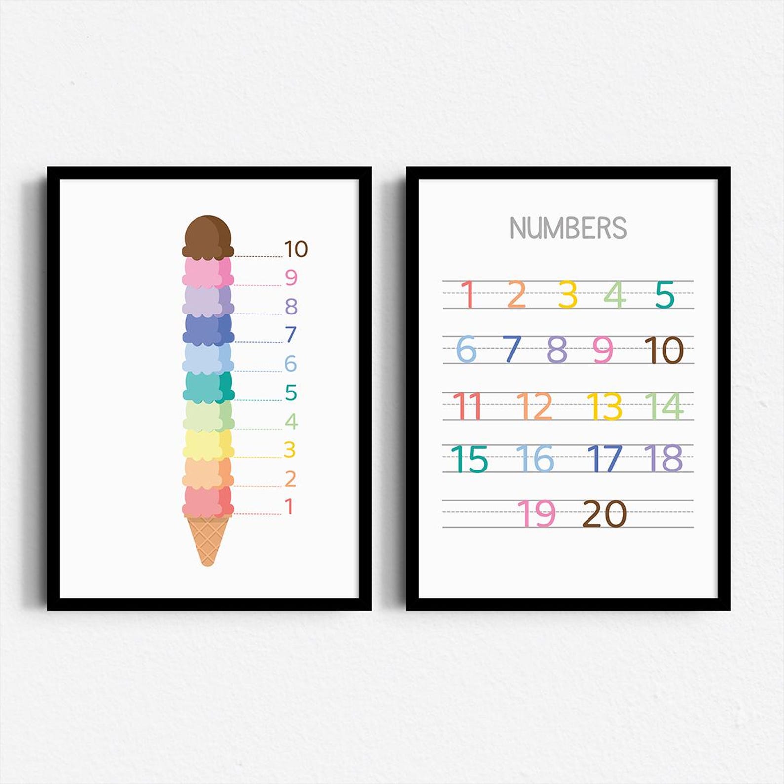 123 Number Chart | Numbers 1-20 Printable | Handwriting & Educational ...