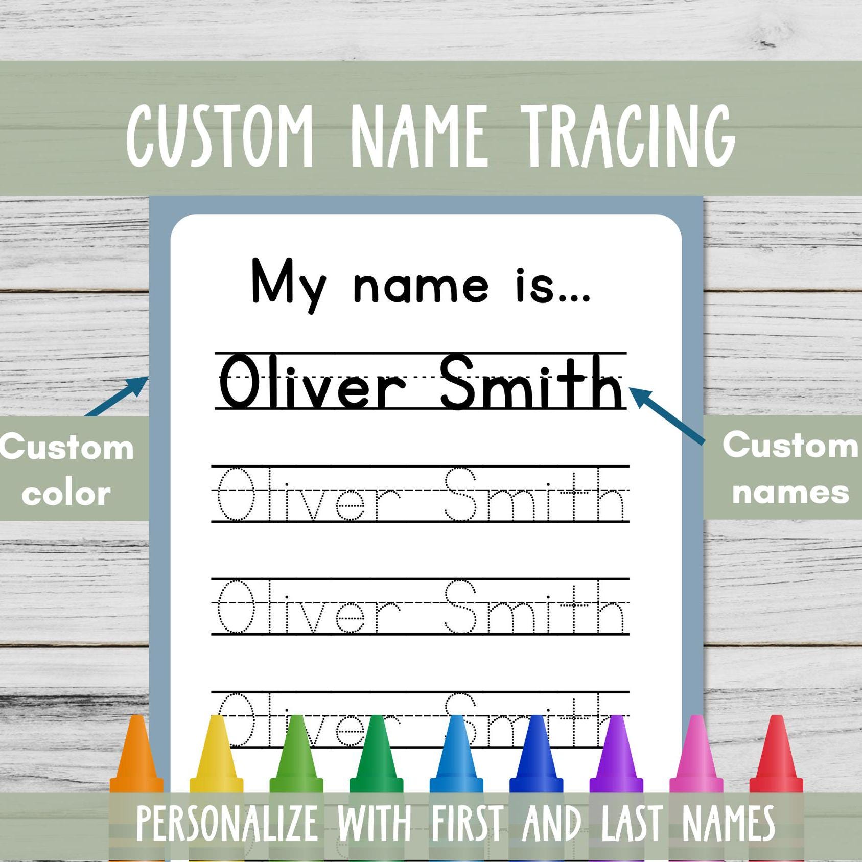 Pre-k Custom Name Tracing Worksheet | Preschool Print Out | My Name ...