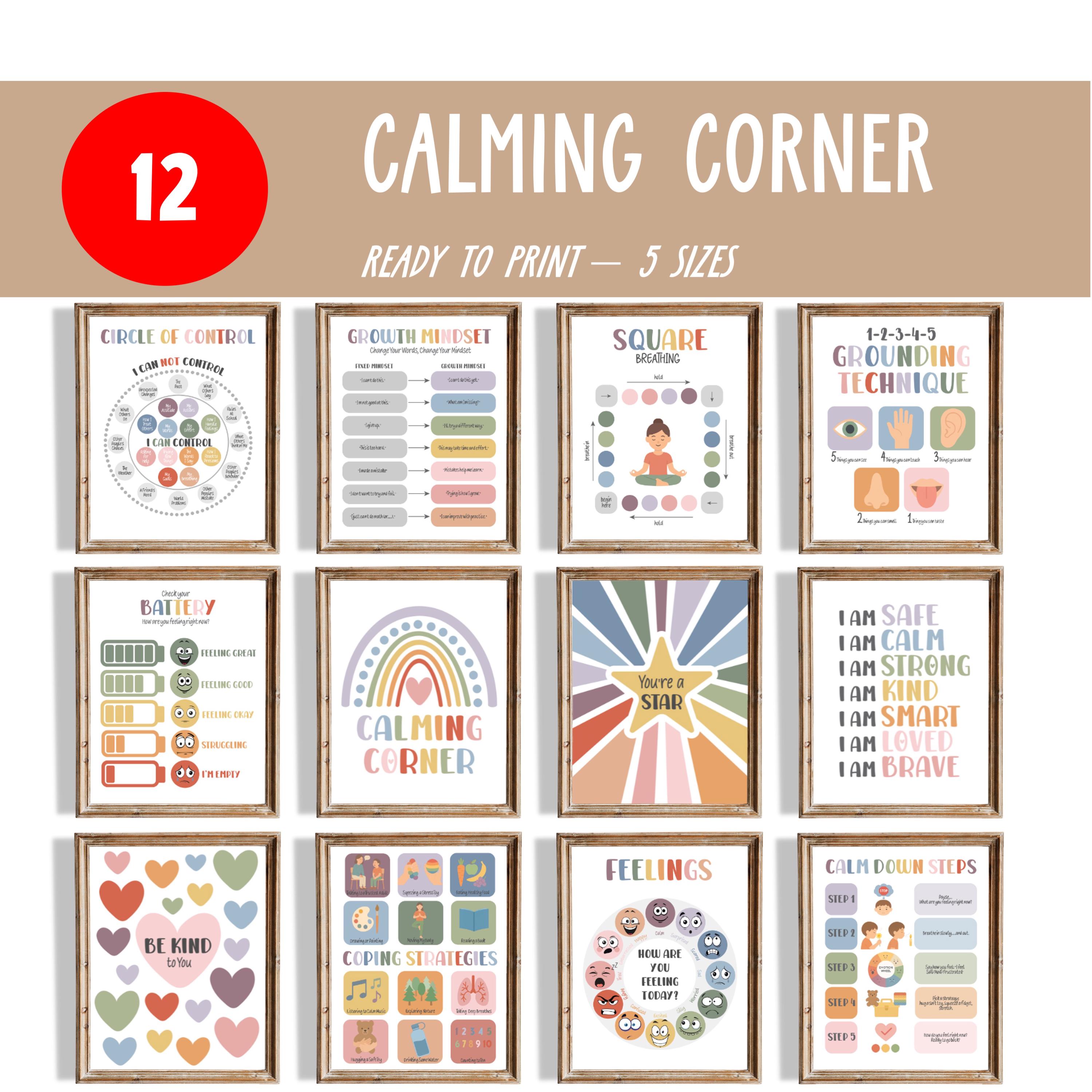Calming Corner Poster Set: Kids Mindfulness & Affirmation Wall Art ...