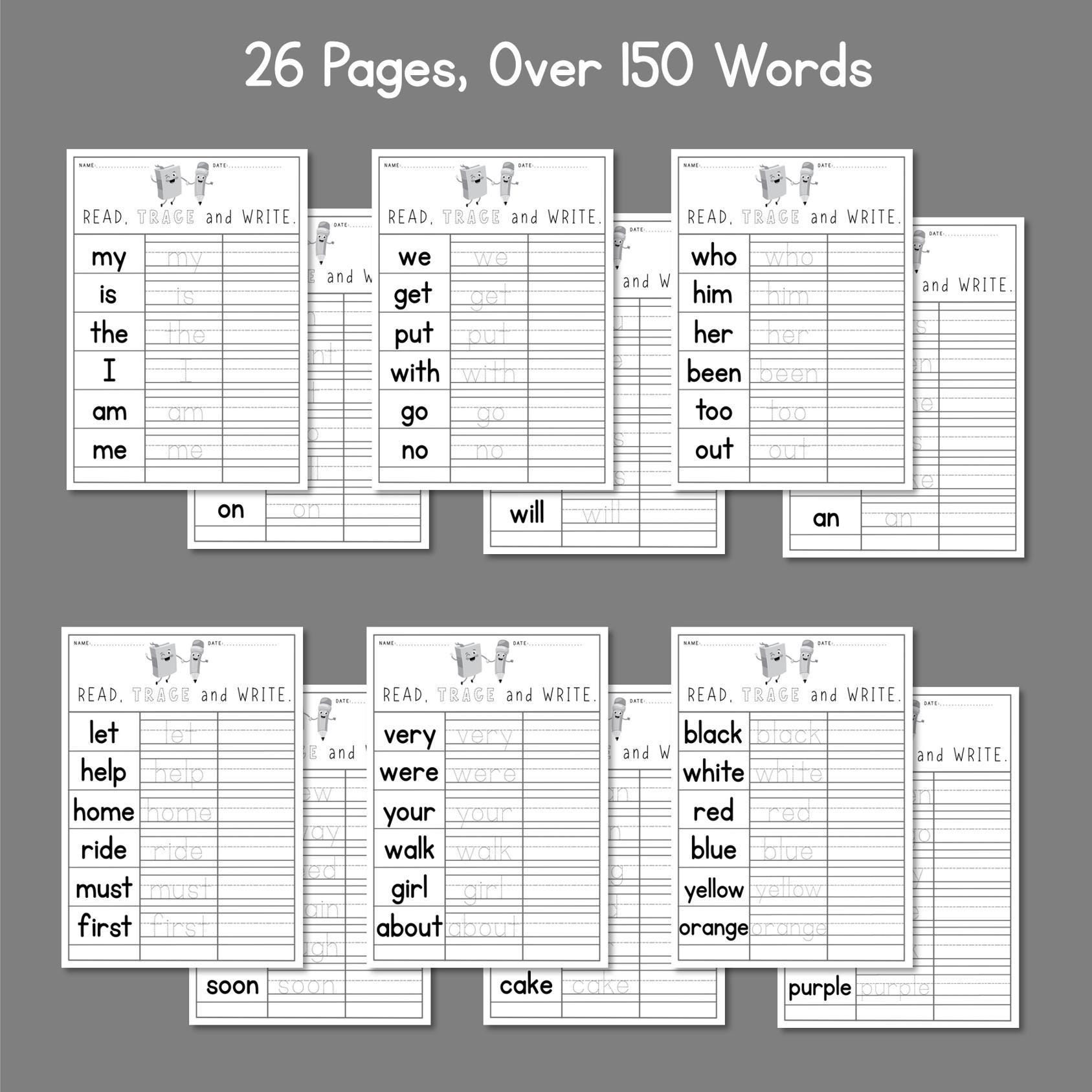 150+ Printable Sight Words | Kindergarten & 1st Grade Worksheets ...