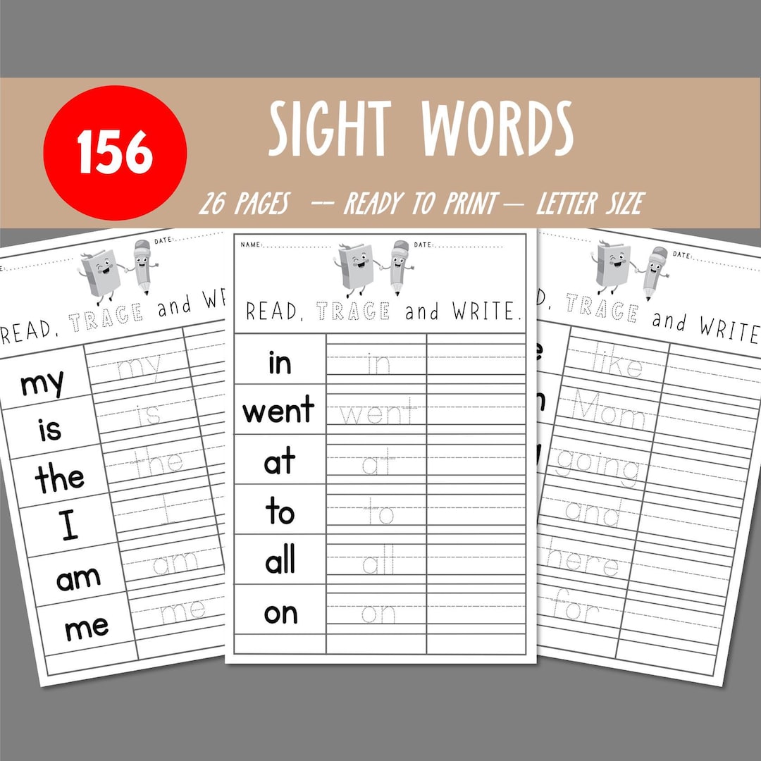 150+ Printable Sight Words | Kindergarten & 1st Grade Worksheets ...
