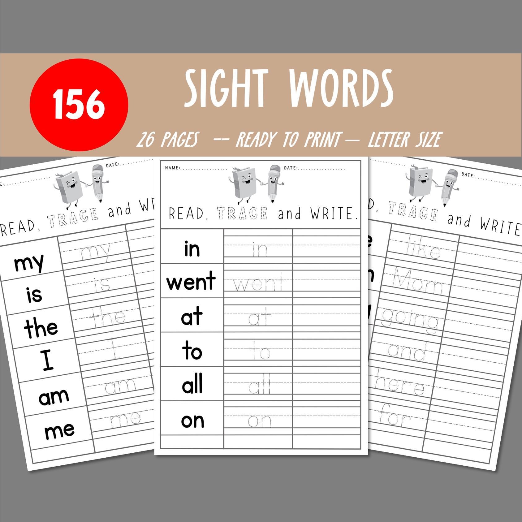 150+ Printable Sight Words | Kindergarten & 1st Grade Worksheets ...