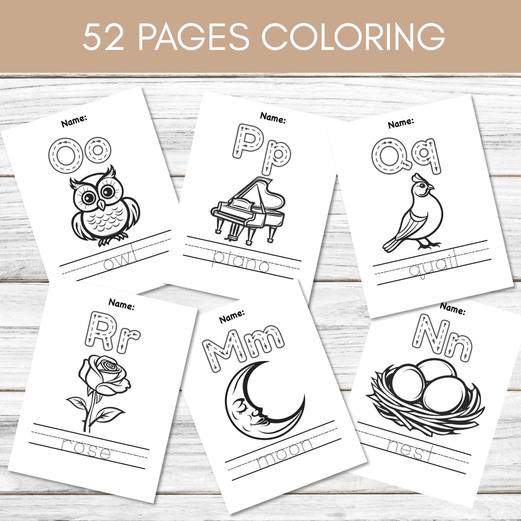 Alphabet Coloring & Tracing Pages | Preschool Printable Letters | Early ...