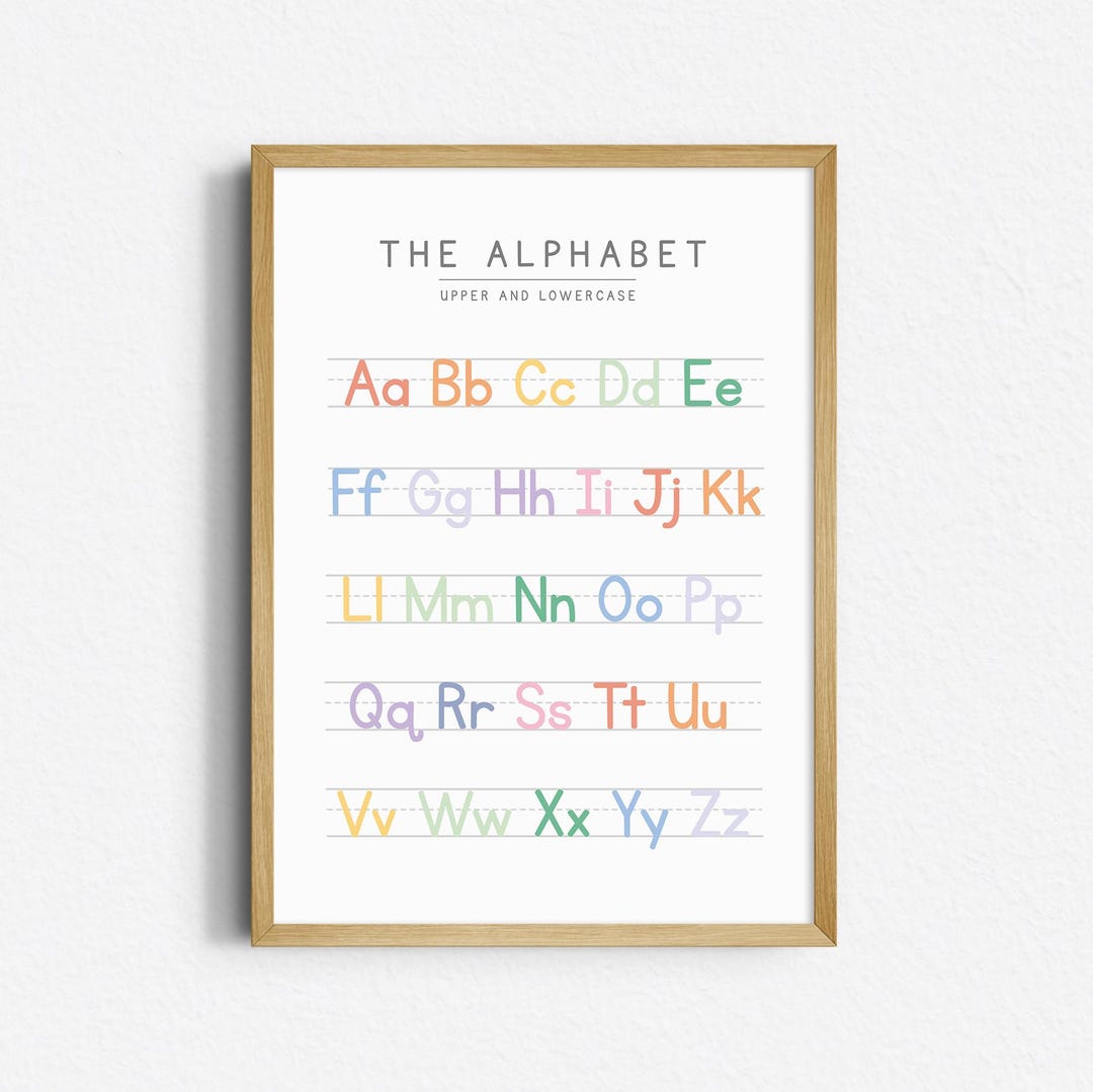 Rainbow Alphabet Poster | Upper & Lowercase Letters Print | Kids ABC ...