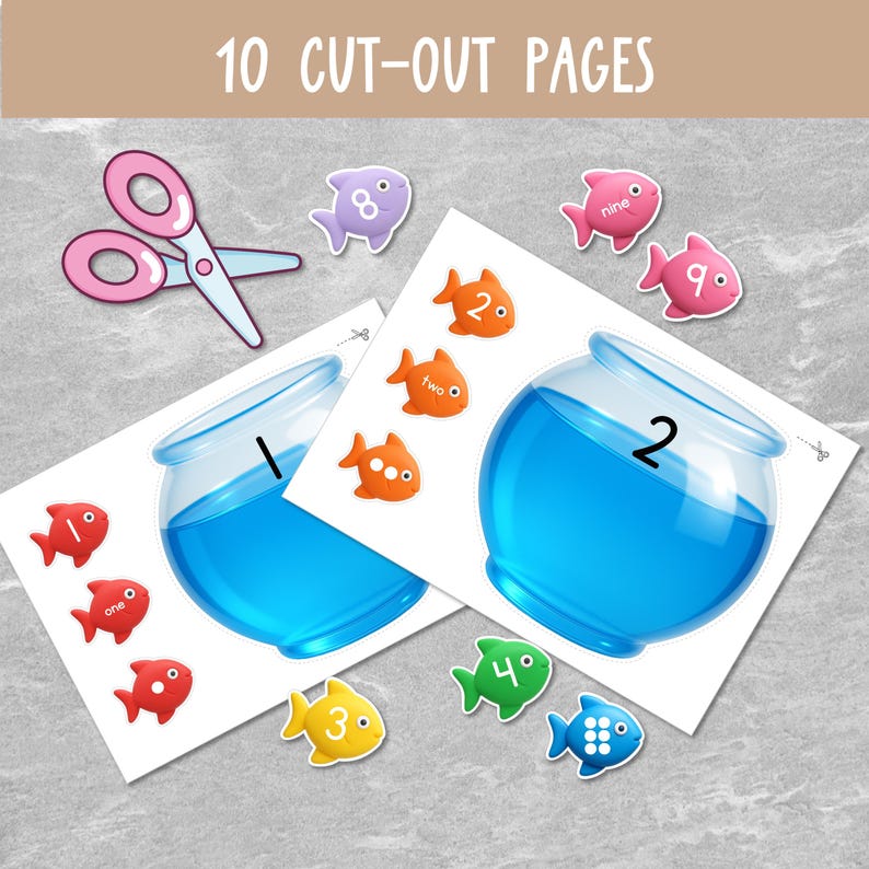 Fish Number Matching Activity – Match Numerals, Words & Dots ...