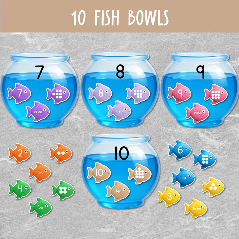 Fish Number Matching Activity – Match Numerals, Words & Dots ...
