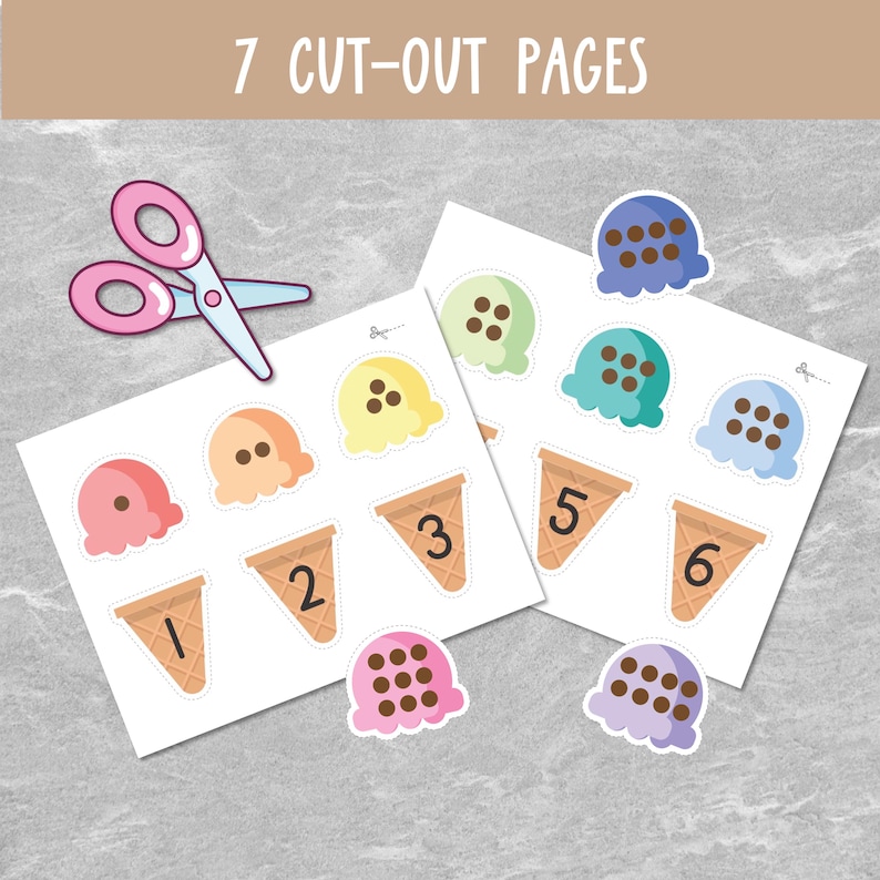 Ice Cream Number Matching Game: Preschool Printable (digital Download ...