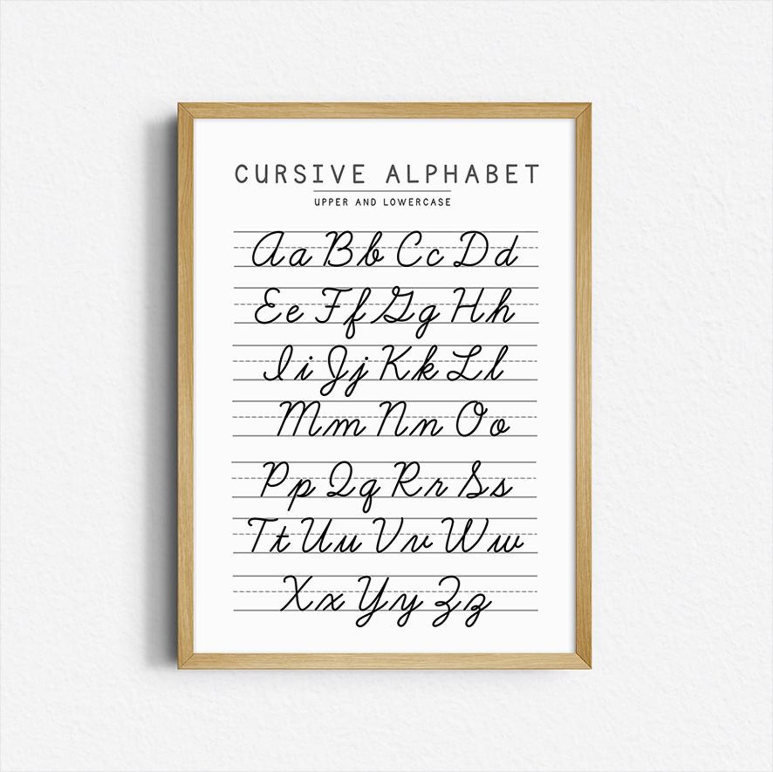 Cursive Handwriting Chart | Printable Alphabet Poster | Homeschool ...