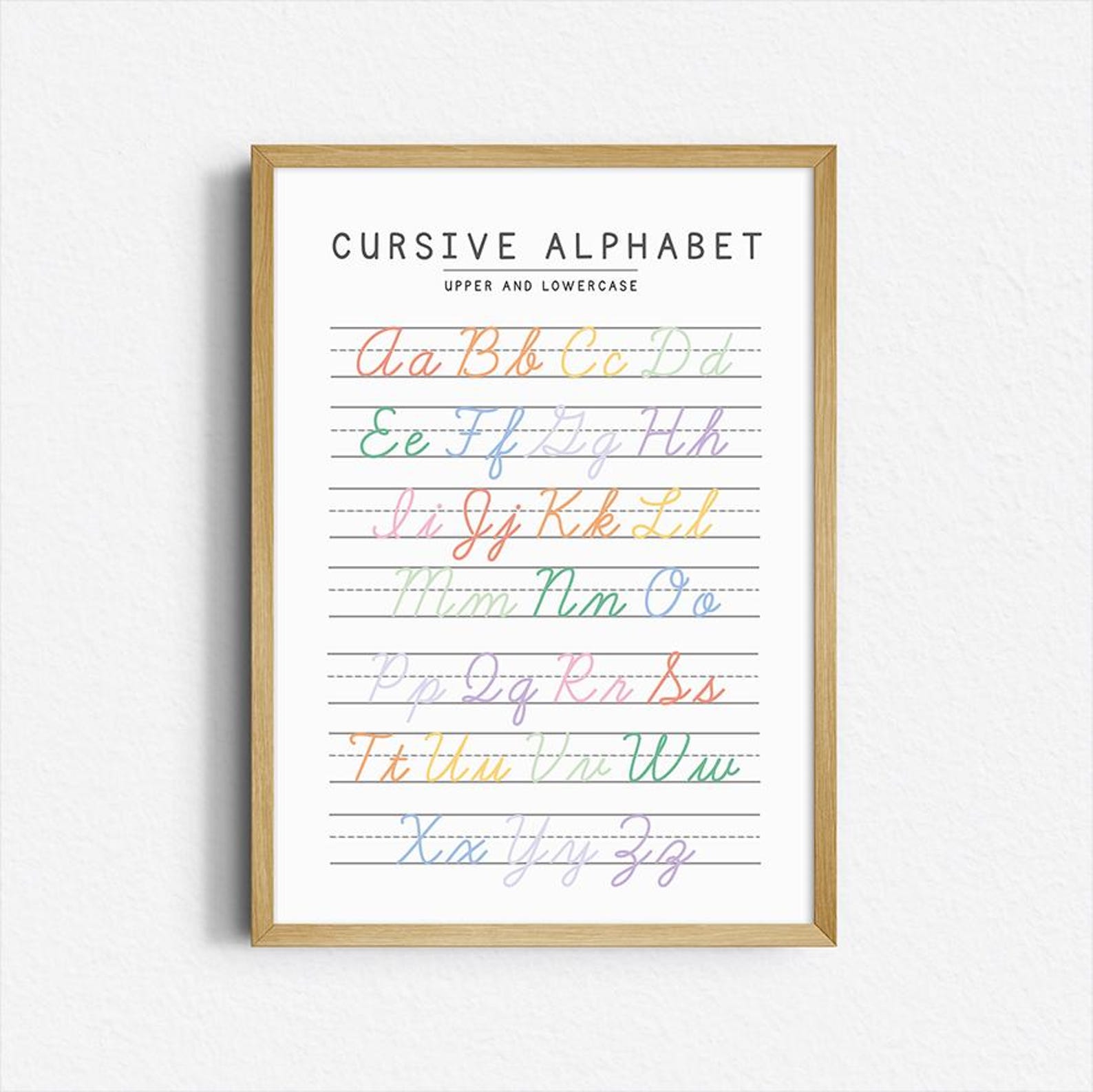 Cursive Handwriting Chart | Printable Alphabet Poster | Homeschool ...