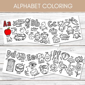 Alphabet Coloring Pages: Preschool Printable Activity (PDF) - Etsy
