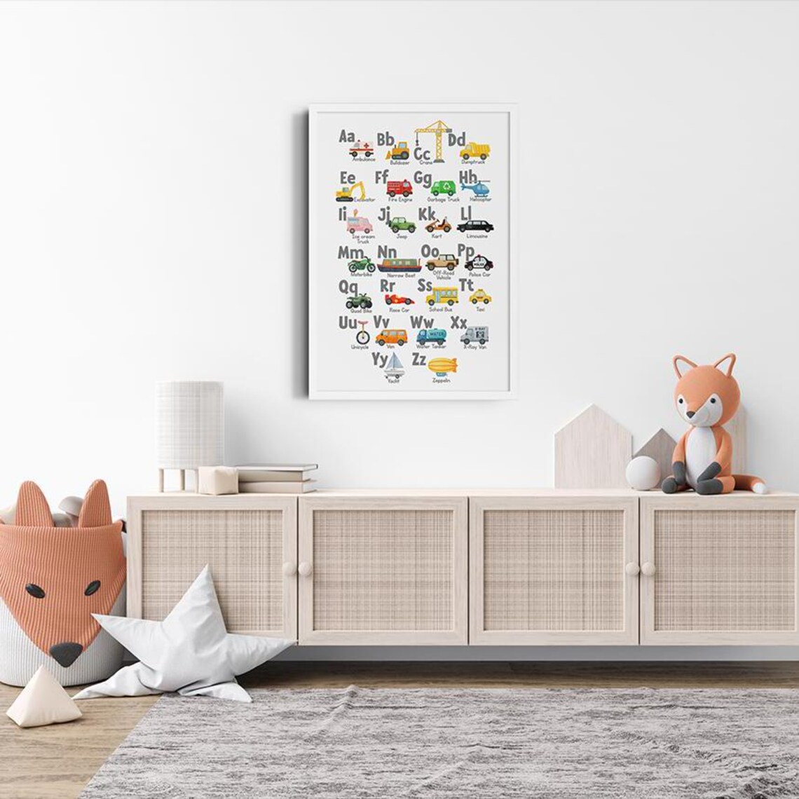 Vehicles Alphabet Print: ABC Transport Poster (digital Download) - Etsy