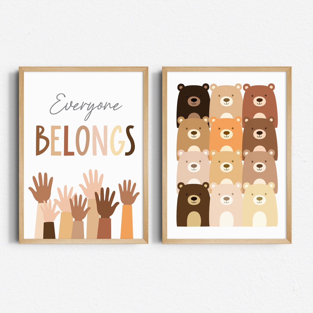 2 Inclusive Posters, Diversity Equality Safe Space, Inclusion Prints ...