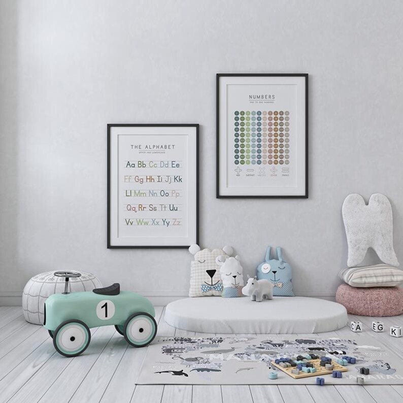 Earth Tone Alphabet & Numbers Chart: Neutral Classroom Decor (digital ...