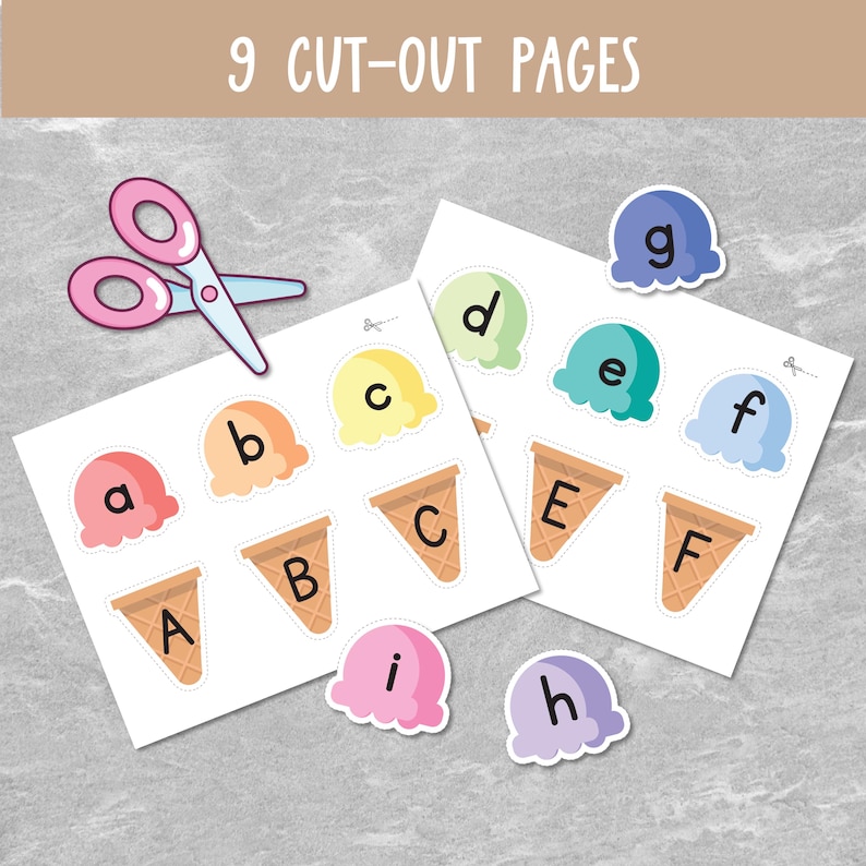 Ice Cream Letter Matching Activity – Upper & Lowercase Alphabet Game ...