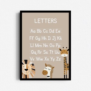 Safari Animal Alphabet Poster: Boho Classroom Decor (digital Download ...